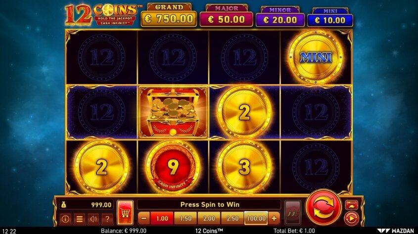 12 Coins Slot | Play Online | RTP: 96.13%