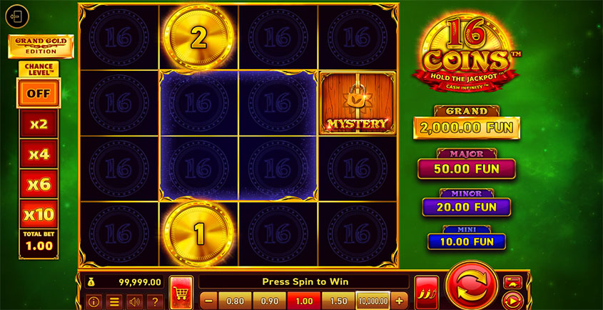 16 Coins Grand Gold Edition Slot | Play Online | RTP: 96.15%
