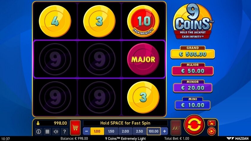 9 Coins Extremely Light Slot - Free Play in Demo Mode