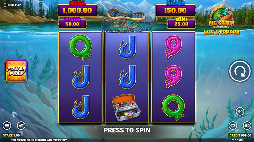 Big Catch Bass Fishing Win Stepper Slot - Free Play in Demo Mode