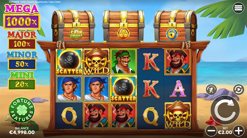 Captain Swashbuckle: Triple Collect Slot - Free Play in Demo Mode