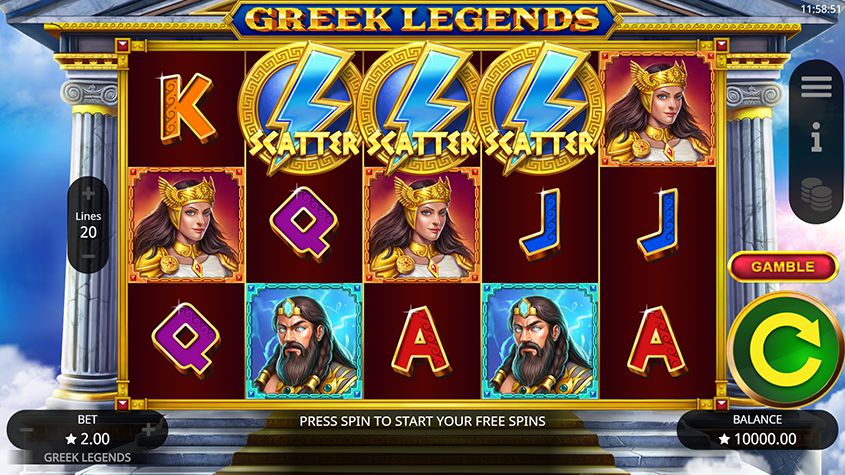 Greek Legends Slot - Free Play in Demo Mode