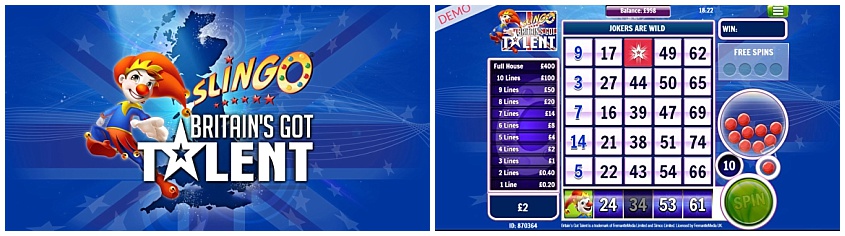 Slingo Britains Got Talent Slot - Free Play in Demo Mode