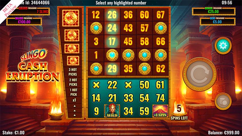 Slingo Cash Eruption Slot - Free Play in Demo Mode