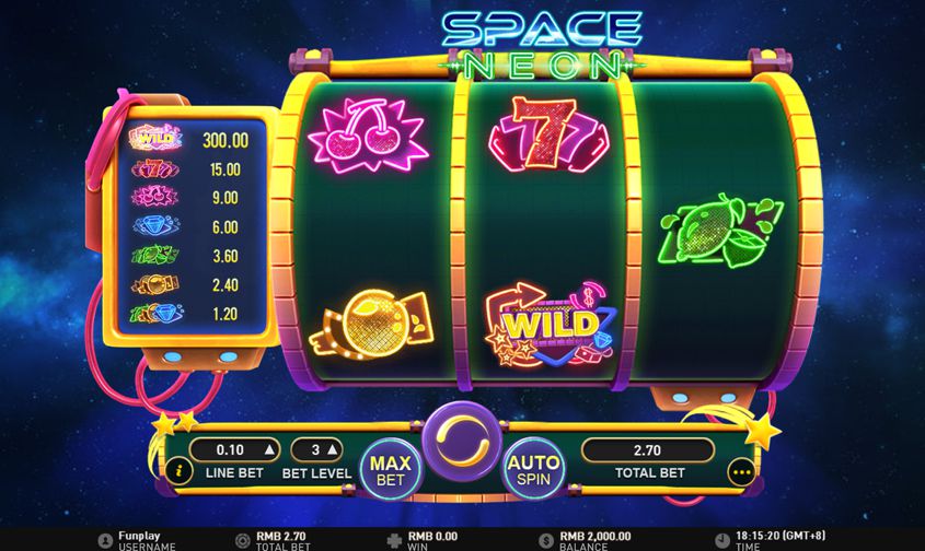 Space Neon Slot - Free Play in Demo Mode