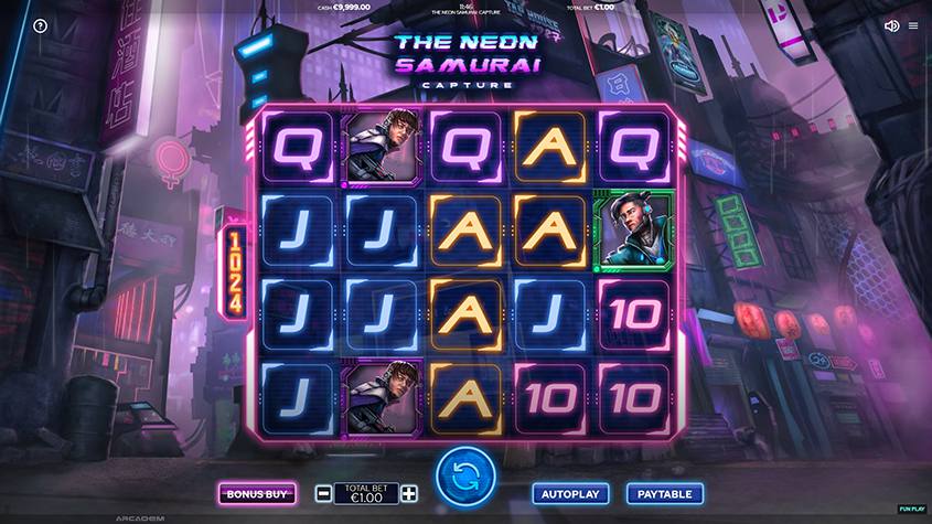 The Neon Samurai Capture Slot - Free Play in Demo Mode